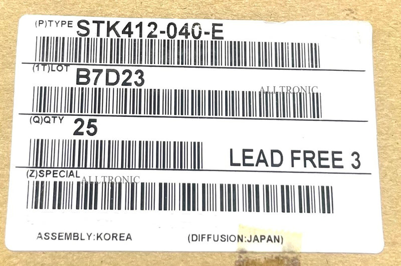 Genuine Audio Power Amplifier IC STK412-040 = STK412-040-E Pb-free San – Alltronic Computer ...