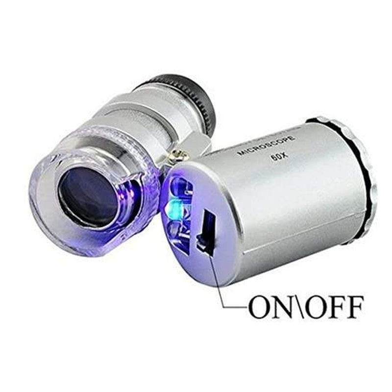 60X LED Magnifying Glass Microscope with UV Light – Currency Detector ...
