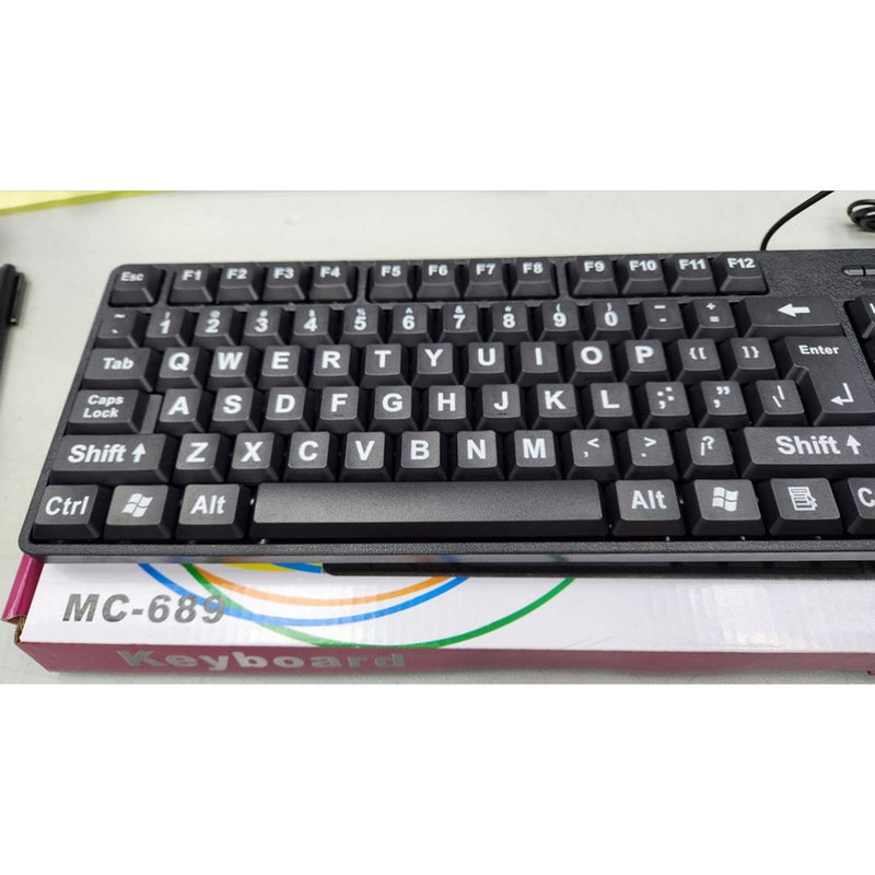 MC-689 Large Letter Print Keyboard / Big Letter Keyboard Print USb Wir ...