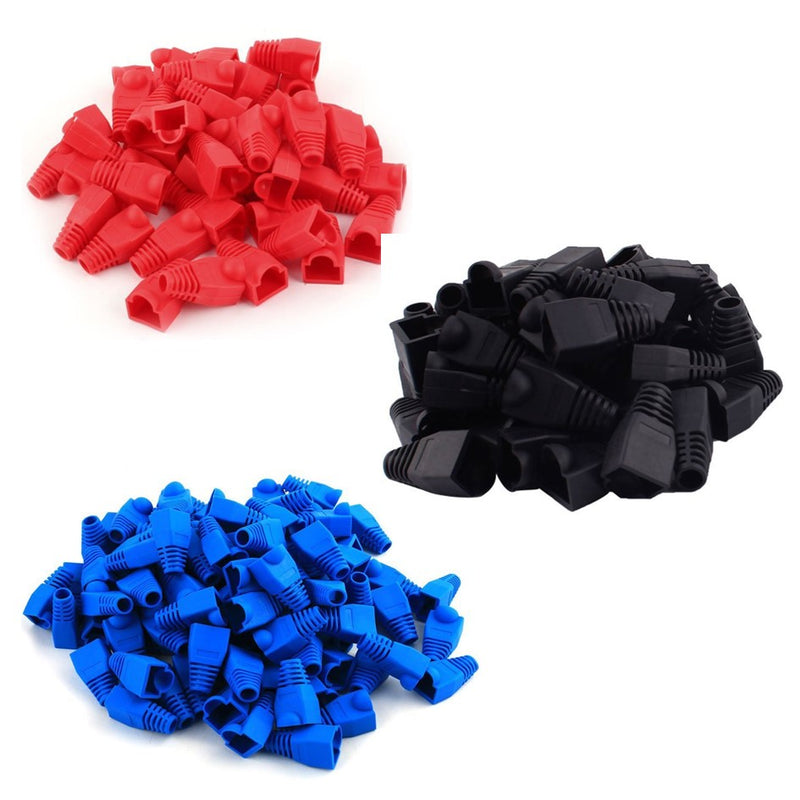 50PCS CAT6 RJ45 Protective Cover Rubber Boots for CAT 6 Connector Stra ...