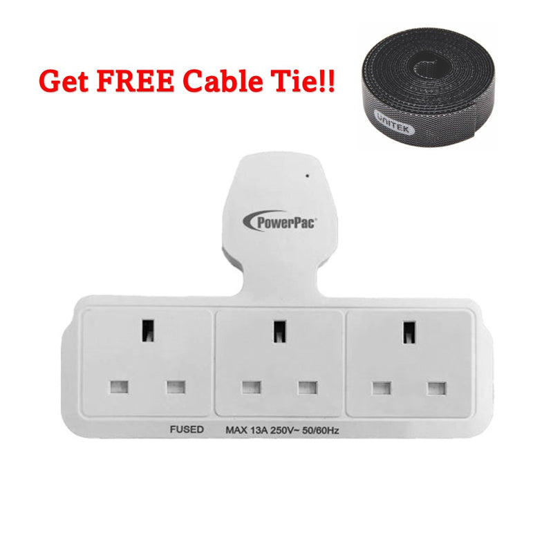 Powerpac 3Way Wall Socket Power Extension Power Socket PP277 ...