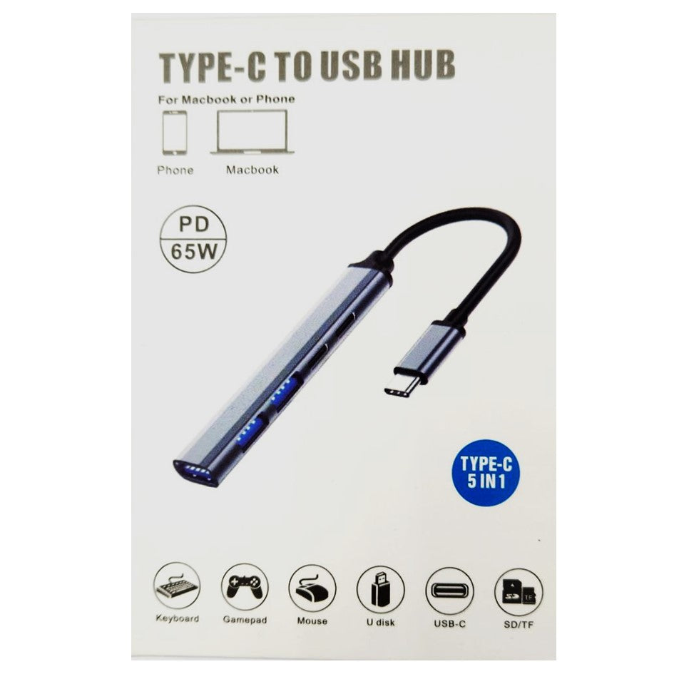 5 in 1 High Speed USB C Type C to USB Hub ( 2x USB C , 1x USB3.0 and 2 ...