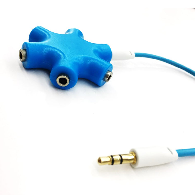 Audio Stereo 3.5mm 6way Multi Headphone Adapter 1 in 5 Out Stereo Hub ...