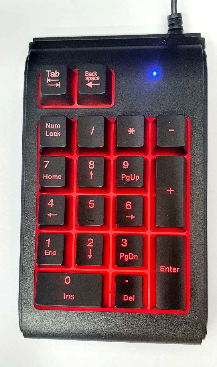 USB Wired Mechanical Numeric Keypad with Three Colours LED backlit 19 ...
