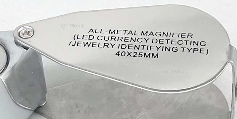 LED's + UV Magnifier / Magnifying Glass 40 x 25mm Jewel Loupe / Curren ...